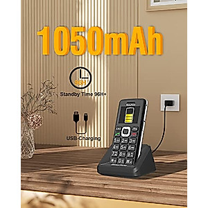 Easyfone T200 4G Unlocked Big Button Cell Phone for Seniors, Easy-to-Use Clear Sound Big Battery Senior Cell Phone with SOS Button and a Convenient Charging Dock