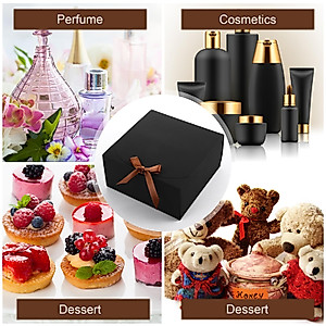 12 Pcs Gift Boxes with Lids 8 x 8 x 4 Inch Bridesmaid Proposal Box Black Gift Boxes for Presents for Wedding Gift Birthday Christmas Packaging Chocolate Cupcake Crafting (Black)
