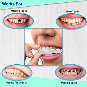 Dentures Fake Smile Teeth Moldable Customizable Temporary Top Teeth for Snap on Instant & Confidence Smile(3Boxes)