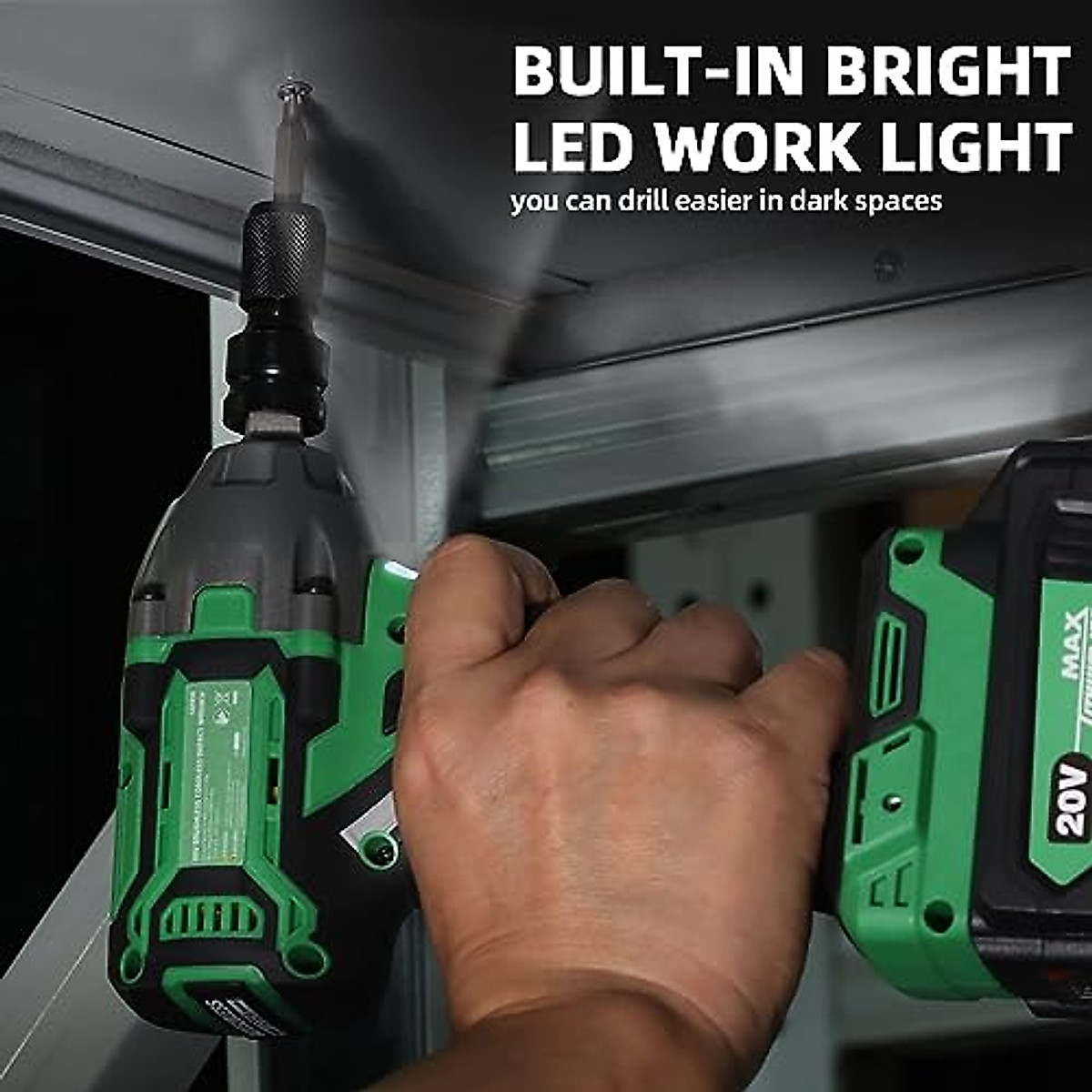 ALTOCRAFT Brushless Cordless Impact Wrench 1/2 Inch,20V High Torque Impact Gun, 4.0Ah Battery,280 ft-lbs(380 Nm),1 Hour Fast Charger,7 Sockets 3 Driver Bits,Belt Clip and Tool Bag