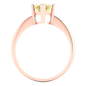 Clara Pucci 2.50 ct Marquise Cut Solitaire Yellow Simulated Diamond Engagement Bridal Promise Anniversary Ring 18K Rose Gold Size 10