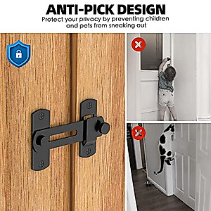 180 Degree Flip Sliding Barn Door Lock for Privacy - Safe barn Door Locks and latches for Barn Door, Pet Door, Bathroom, Outdoor, Garage, Window, Sliding Door