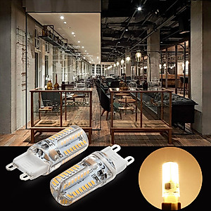 LEDGLE G9 LED Light Bulbs 3W, 30W Halogen Equivalent, 3000K 250LM 64LEDS Warm White Light, Non-dimmable, Flicker Wide Beam Angle Light G9 Base for Home Lighting (6pcs)
