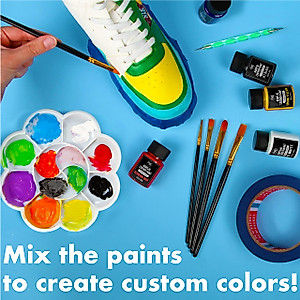 Craft It Up Sneaker Painting Kit Complete Shoe Paint Kit for Sneakers- Paint, Brushes, Tape & More Included- Shoe Customization Kit
