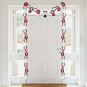 Big Dot of Happiness But First, Wine - 90 Chain Links and 30 Paper Tassels Decoration Kit - Wine Tasting Party Paper Chains Garland - 21 feet