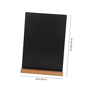 STOBOK 1 Set Dinning Table Decor House Decorations for Home Booth Wooden Chalkboard erasable Small Blackboard Note Board Wooden Sign Easel Household Wooden Food Chalk Display Stand