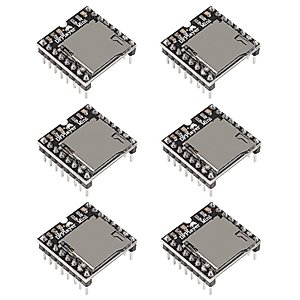 AITRIP 6PCS Mini MP3 Player Audio Module MP3 Voice Decode Board DFPlayer with TF Card Slot, it can be Controlled Through Serial Port or I/O Port for Arduino,Raspberry Pi, AVR, MSP430, and Other MCUs