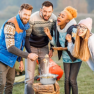 EYE4TECHS Aluminum Pot With Lids 4 Quart 2pcs - 3.8 Liter Disposable Heat Locking Cooking Containers - Freezer Air Fryer and Oven Safe - Recyclable Pot for Camping Vacation Trips (Kosher Certified)