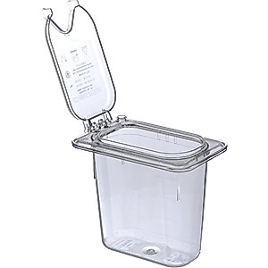 Carlisle FoodService Products 10339Z07 EZ Access Hinged Lid with Handle and Notch, Ninth Size, Clear