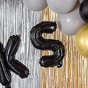 Restaurantware Balloonify 16 Inch Letter Balloon 1 Alphabet Party Balloon - Letter S Self-Sealing Black Foil Mylar Balloon Hanging Film Decoration For Birthday Wedding Or Graduation