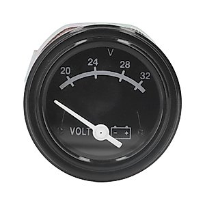Diesel Generator Voltmeter, Car Voltage Gauge Round Panel Voltmeter 3015235 Transparent Cover Waterproof Voltage Gauge for 12V 24V
