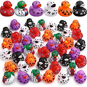 Jerify 12 Pcs Mini Rubber Ducks 2 Inch Halloween Rubber Ducks Assorted Duckies Halloween Themed Bathtub Toys Rubber Ducky for Boys Girls Birthday Gifts Trick or Treat Supplies Goodie Bag Fillers