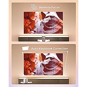 Pokitter CineMax Pro 1080P Projector with Netflix-Licensed, Android TV 10.0 with 7000+ Apps, 400ANSI Lumens, Google Assistant, 4D Keystone Correction, HDR 10, 2.4G+5G WiFi and Bluetooth, 200" Image
