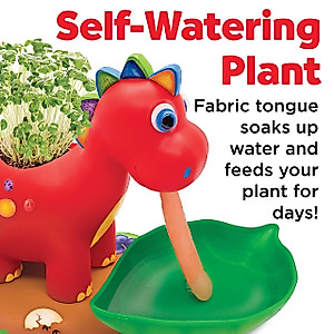 Creativity for Kids Dinosaur Self Watering Plant Pet, Kids Plant Growing Kit, Dinosaur Crafts for Boys and Girls Ages 6-8+, Medium