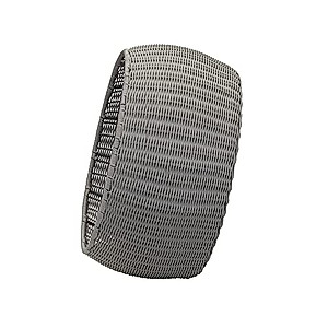 Household Essentials Gray Wicker Patio Ottoman Footstool