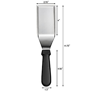 New Star Foodservice 36152 Plastic Handle Heavy Duty Hamburger Turner/Spatula with Cutting Edge, 11.5-Inch, Black