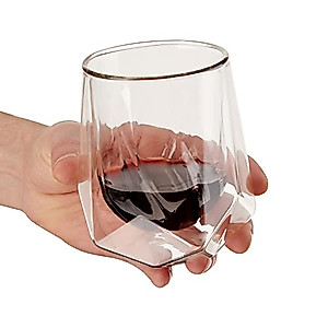 Viski Alchemi Aerating Wine Tasting Tumbler, Double Walled Specialty Clear Glass, Dishwasher Safe, 8 Oz, Set of 1