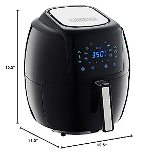 GoWISE USA 1700-Watt 5.8-QT 8-in-1 Digital Air Fryer with Recipe Book, Black