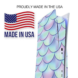 ITS A Skin Skins Compatible with Sony Playstation 5 Console Disc Edition - Protective Decal Overlay Stickers wrap Cover - Mermaid Scales Blue Pink