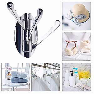 Kare & Kind 1x Stainless Steel Swivel Hook - Foldable, Solid Wall Mount Coat Jacket Holder - Three Swing Arms - for Hanging Wet and Dry Clothes, Towels - Install in Kitchen, Bedroom, Bathroom, Garage