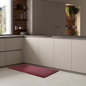 Anti Fatigue Kitchen Mat for Floor by DAILYLIFE, 3/4" Thick Kitchen Cushioned Mat, Standing Comfort Mat for Home, Office, Garage - Non-Slip Bottom, Waterproof & Easy-to-Clean (20" x 42", Burgundy)