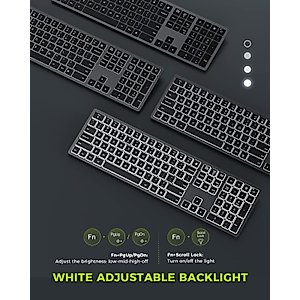 seenda Wireless Backlit Keyboard and Mouse Combo, 2.4G USB Silent Keyboard and Mouse Rechargeable Full-Size Ultra Slim Keyboard & Mouse Set for Windows PC Computer, Laptop, Desktop