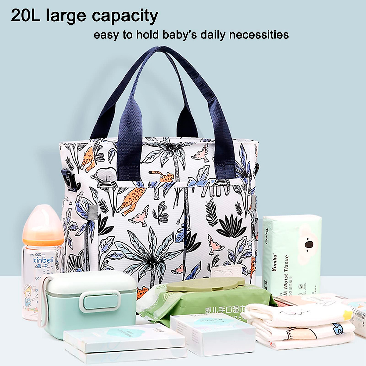 GUANGCAIJIA Baby Diaper Bag Large Shoulder Tote Organizer for Girls Cute Newborn Hospital Dad Mom Travel Nursery Handbag (pink)