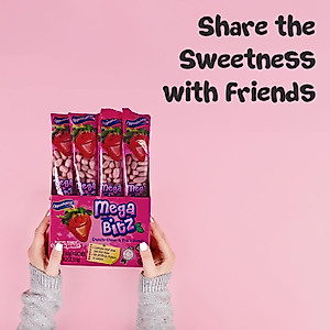 Mega Bitz Fruit Nuggets Strawberry Candy Bulk Pack for Kids - Naturally Flavored Individually Wrapped Strawberry Candy for on the go Snacking, Movie Theater Candy, and Party Favors, Kosher, 12 Pack