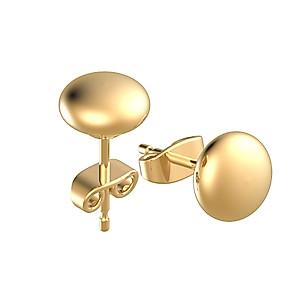 Silver Smile - 14K Solid Yellow Gold Ball Earrings for Women, Light Weight Studs, Attractive Butterfly Back Design, Ideal Gift for Loved Onces, Comes in 3mm/ 4mm/ 5mm/ 6mm/ 7mm/ 8mm