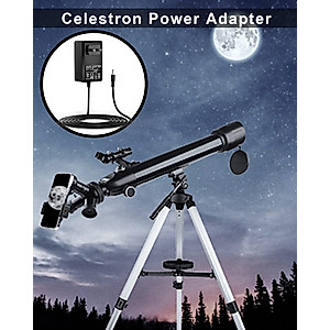 WUKUR Adapter Replacement for Celestron 18778 AC Power Adapter Compatible with NexStar 4SE 5SE 6SE 8SE 130SLT 127SLT LCM 114LCM 90LCM Power Cord【10 Feet Long】