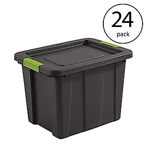 Sterilite Tuff1 Multipurpose 18 Gallon Plastic Storage Container Organizational Tote Bin with Secure Latching Lids, (24 Pack)