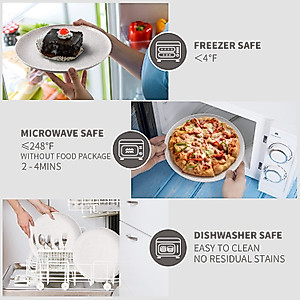 MISS BlG Dinner Plates,Plates,10 inches Plastic Plates Reusable Set of 8,for Children&Adult wheat straw dinnerware sets,No BPAs and No Chemical Dyes(Wheat White)