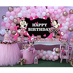 GCH Cartoon Photography Backdrop Girl 1st Birthday Background Princess Girls Hot Pink Decoration for Kids Baby Shower Party Supplies Banner Studio Props Customized Backdrops (5X3FT)
