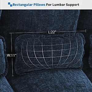 Tmsan 109.8" Sectional Sofa Cloud Couch for Living Room, Modern U Shaped Modular Sofa with Double Chaise Lounge, Large 4 Seater Chenille Sleeper Sofa for Apartment Office (Blue)