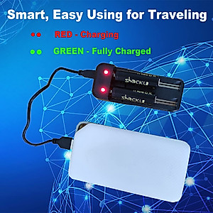 funkawa (2- Pack) AA 3.7V 850mAh Li-ion Rechargeable Battery with Charger, ER14505, Button top, Good for Flashlight Lumintop Tool AA 2.0, Klarus Mi7