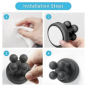 EAARSUO 6 Pcs Multifunction Razor Holder for Shower Wall, Silicone Self Adhesive Stick on Hooks for Hanging, Waterproof Damage Free for Kitchen Home (6 Packs,Style B)