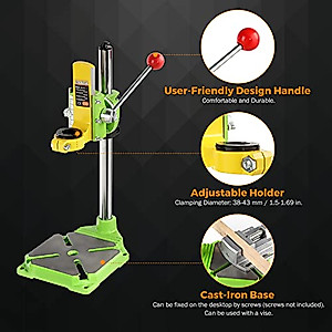 BEAMNOVA Drill Press Stand for Hand Drill Benchtop Industrial Kit Tool Holder 90 Degree Clamp Workbench Repair Tool