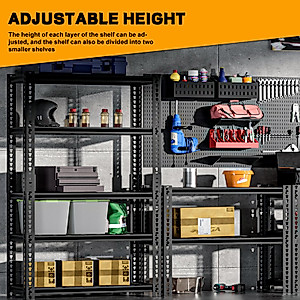 ZIKEBTUY 72" H Garage Shelving Heavy Duty Load 2000Lbs Storage Rack Shelf Adjustable 5-Tier Metal Garage Storage Shelves Industrial Shelving for Basement Warehouse 36" W x 16.2" D x 72" H