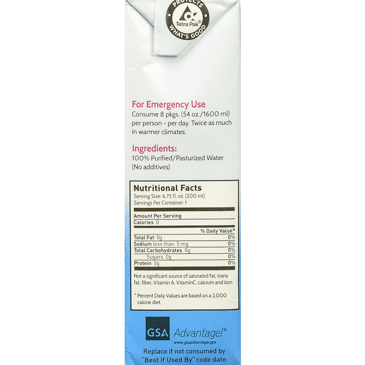 Aqua Blox 200ml Water Supply (32 Pack), Purified Emergency Drinking Water, 5-Year Shelf LIfe, Emergency Preparedness Supplies for Disasters, Camping, Earthquake, Flood, No Additives or Preservatives