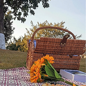 CYXI Grill Accessories,Picnic Basket,BBQ Tools Set, 13PCS Stainless Steel Grilling Kit for Travel, Picnics, RVs, Camping, BBQs, Parties and More