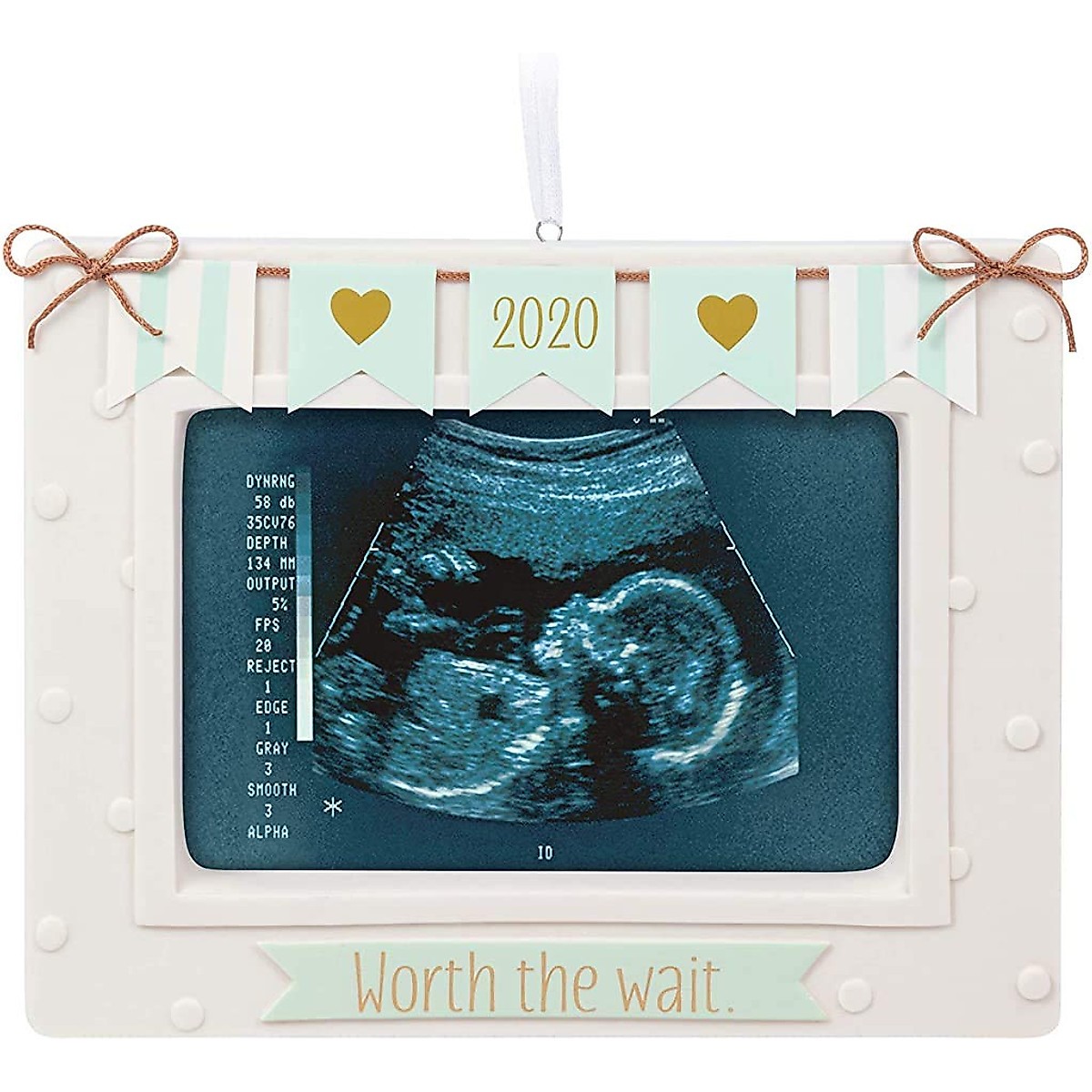 Hallmark Keepsake Christmas Ornament 2020 Year Dated Worth the Wait Baby Sonogram Porcelain Photo Frame