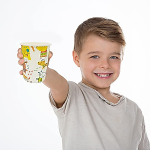 carnashow Colored Paper Cups Kids Disposable Cups Puppy Pattern Disposable Paper Cup Party Cups, 50 Pack - 9 oz.