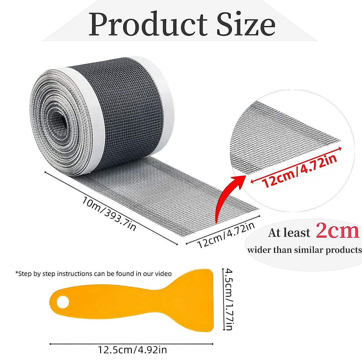 Disposable Shower Drain Sticker Self-Adhesive Floor Drain Stickers, Disposable Hair Catcher Shower Drain Mesh Stickers for Bathroom Kitchen Sink with Cleaning Shovel (4.7in x 32.8FT)