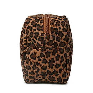 JIU HONG CHAO Leopard Cosmetic Bags Big Cheetah Print Makeup Bag Lightweight Canvas Travel Toiletry Purses Accessories Organizer Pouch Gifts for Women