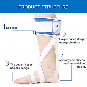 WILLQ Foot Drop Orthosis Ankle-Foot Orthosis Foot Drop Support Brace Padded Drop Foot Brace Ankle Foot Support Foot Drop Stroke Achilles Tendon Injury Keeping Foot Straight Right Angle,Right,Middle
