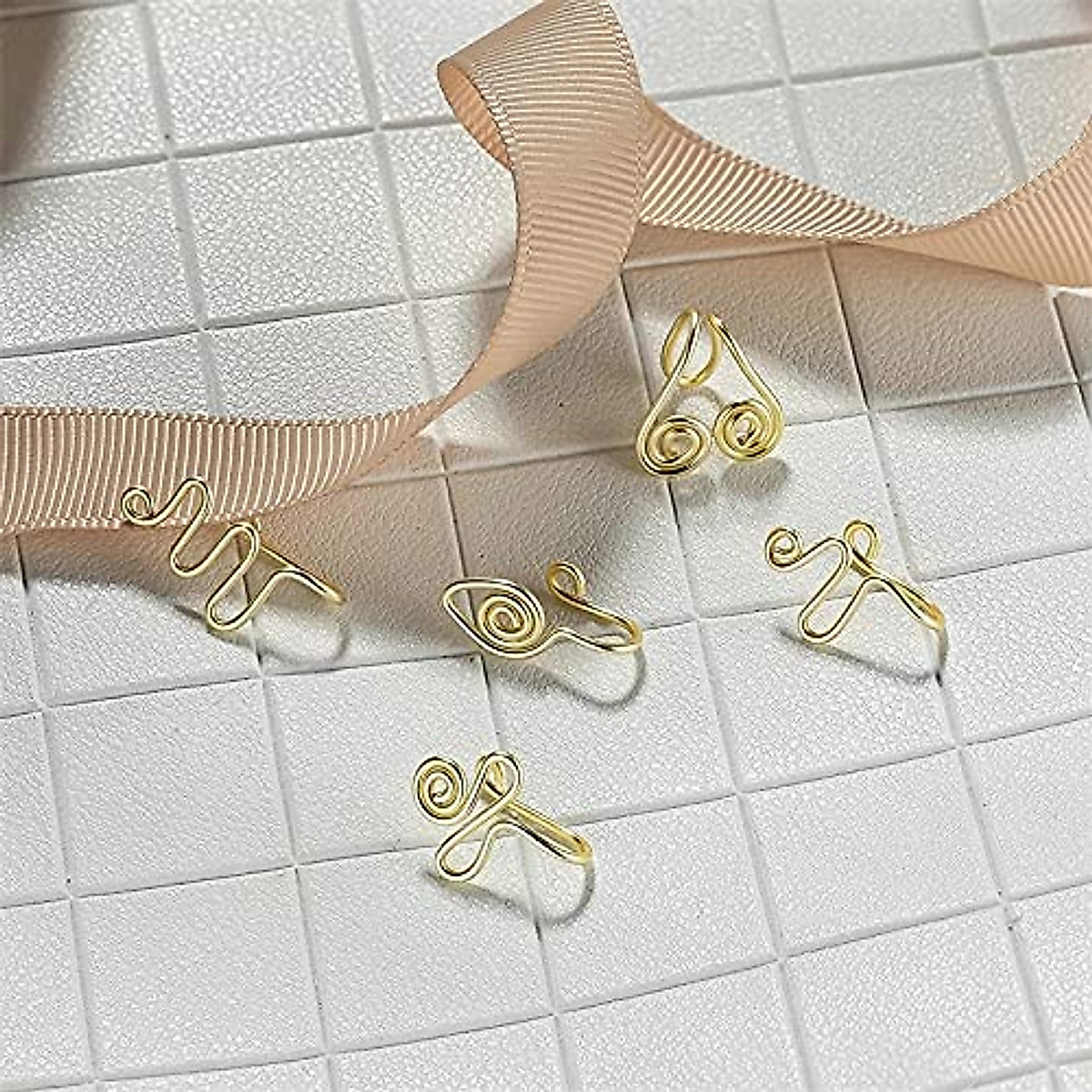 12 Pcs African Nose Cuff Non Piercing，Fake Nose Ring for Women, Nose Rings Hoop, Nose Ring Cuff Heart, Clip on Nose Ring