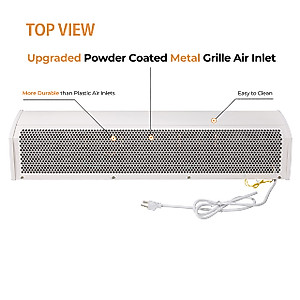 Awoco 72" Elegant 2 Speeds 1800CFM Commercial Indoor Air Curtain, CE Certified, 120V Unheated - Door Switch Included