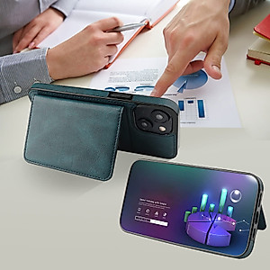 Bocasal Wallet Case for iPhone 14 Compatible with MagSafe Magnetic RFID Blocking Detachable Premium PU Leather Flip Case with Card Slots Holder Kickstand Wireless Charging 6.1 Inch (Blue)