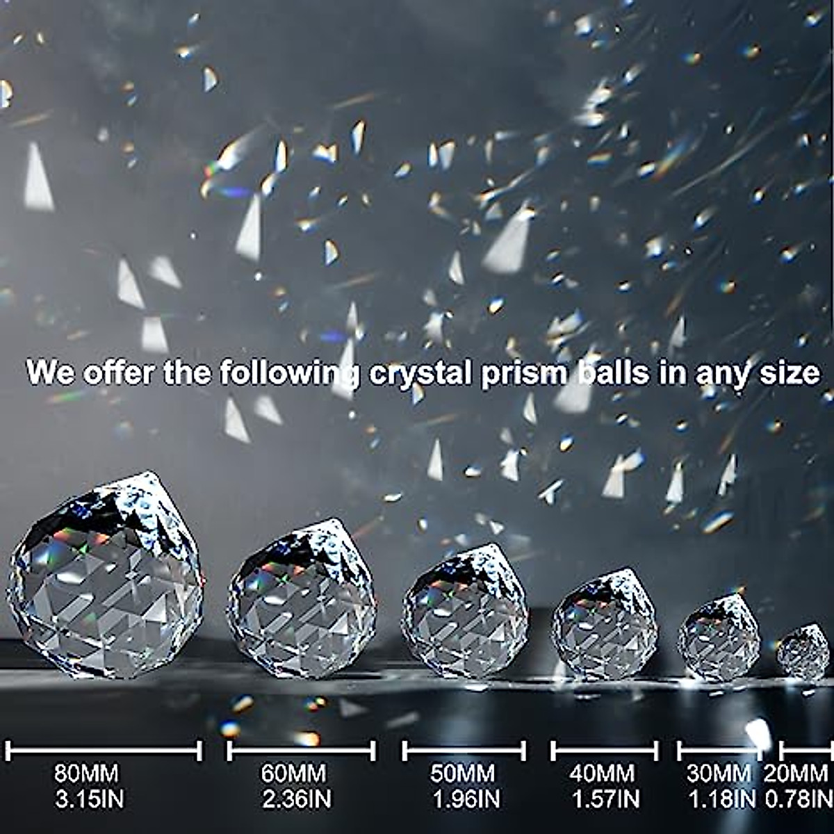 MerryNine 30mm/1.18" 15 Pack Crystal Ball Prism Sun Shine Catcher Rainbow Pendants Maker, Hanging Crystals Prisms for Windows, for Feng Shui (Multicolor)
