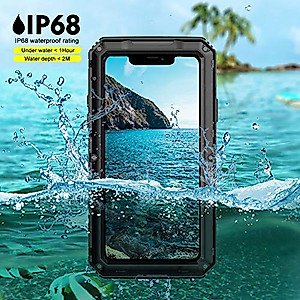 Beasyjoy iPhone 11 Pro Max Case Waterproof Metal Case Heavy Duty Built-in Screen Full Body Protective Shockproof Military Grade Black